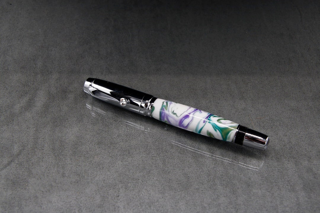 Wildflower Arete Acrylic Fountain Pen With Chrome Plated Trim - Etsy