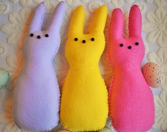 Peep bunny ornaments-Felt peep ornaments-Colorful set of Peep | Etsy