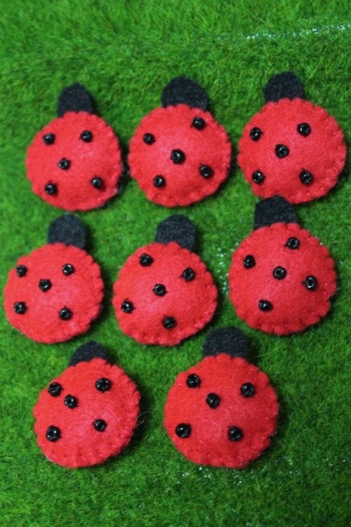 Lady Bugs-handmade Felt Ladybugs-ladybug Decor-bowl Filler Lady Bugs ...