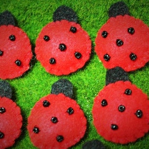 Lady Bugs-handmade Felt Ladybugs-ladybug Decor-bowl Filler Lady Bugs ...