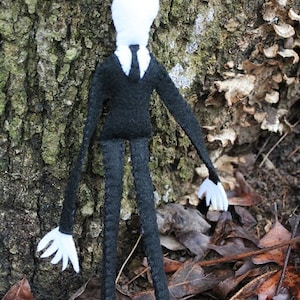Slenderman Doll,handmade Felt Slenderman Doll, Creepy Decor, Desk Decor ...