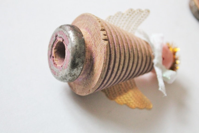 Angel Spool Dolls-antique Spindle Spool Dolls-country - Etsy