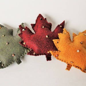 Felt Leaves-maple Leaf Ornament-fall Decor-christmas Ornament-nature ...