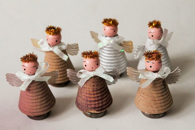 Angel Spool Dolls-antique Spindle Spool Dolls-country Christmas Decor ...