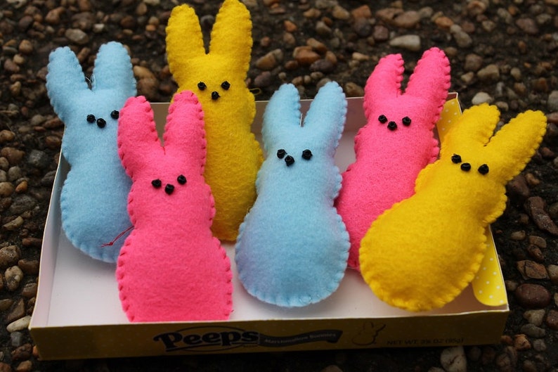 Peep Ornaments-handmade Felt Peeps-easter Ornaments-peep | Etsy