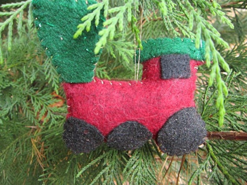 Felt Train Ornaments-handmade Christmas Ornaments-childrens - Etsy