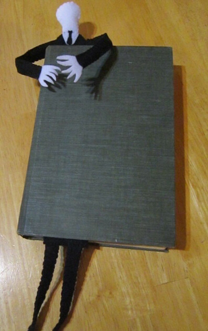 Slenderman-Handmade felt Slenderman inspired bookmark-unique | Etsy