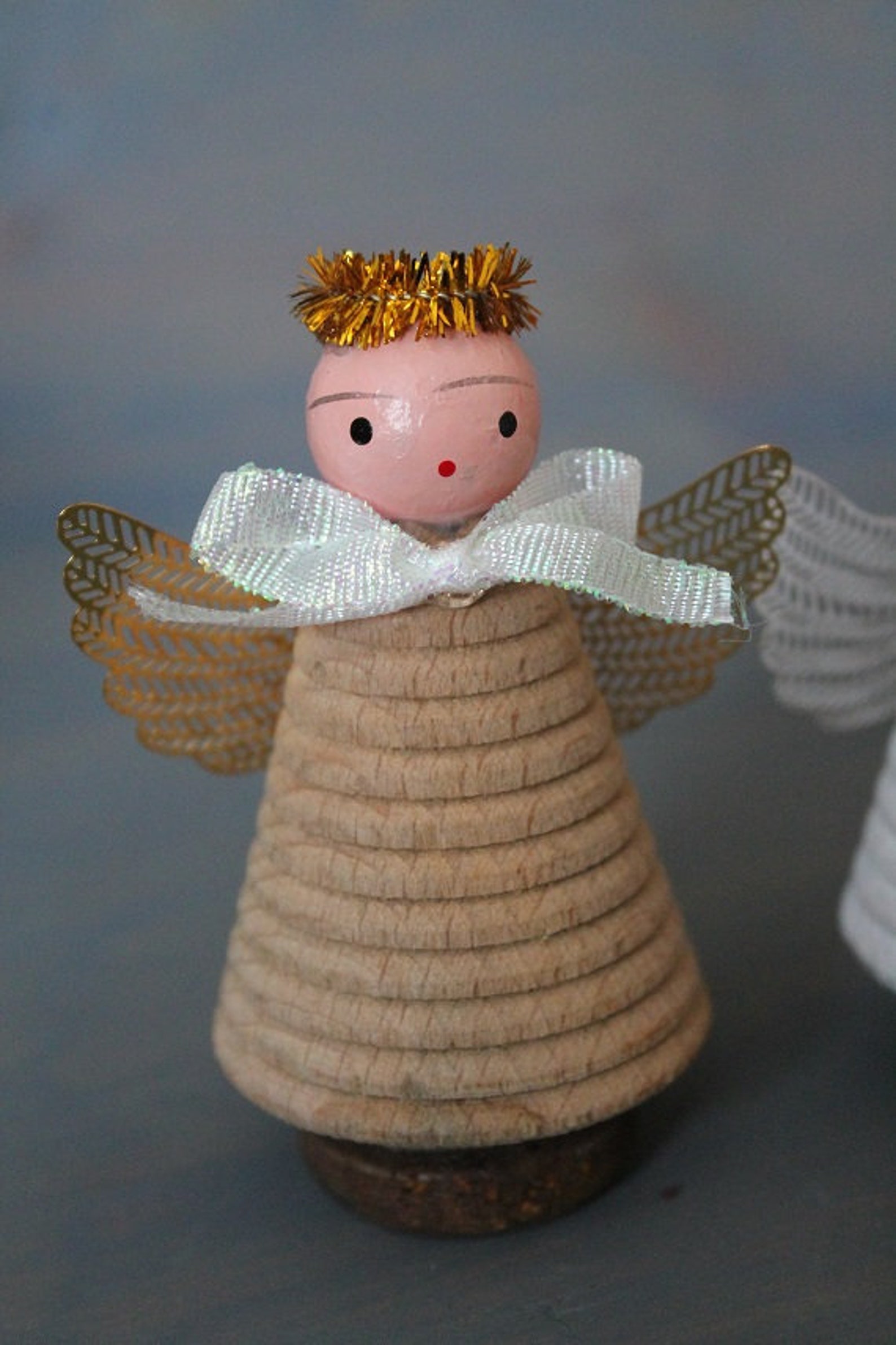 Angel Spool Dolls-antique Spindle Spool Dolls-country - Etsy
