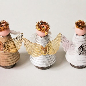 Angel Spool Dolls-antique Spindle Spool Dolls-country Christmas Decor ...