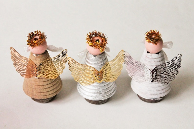 Angel Spool Dolls-antique Spindle Spool Dolls-country - Etsy