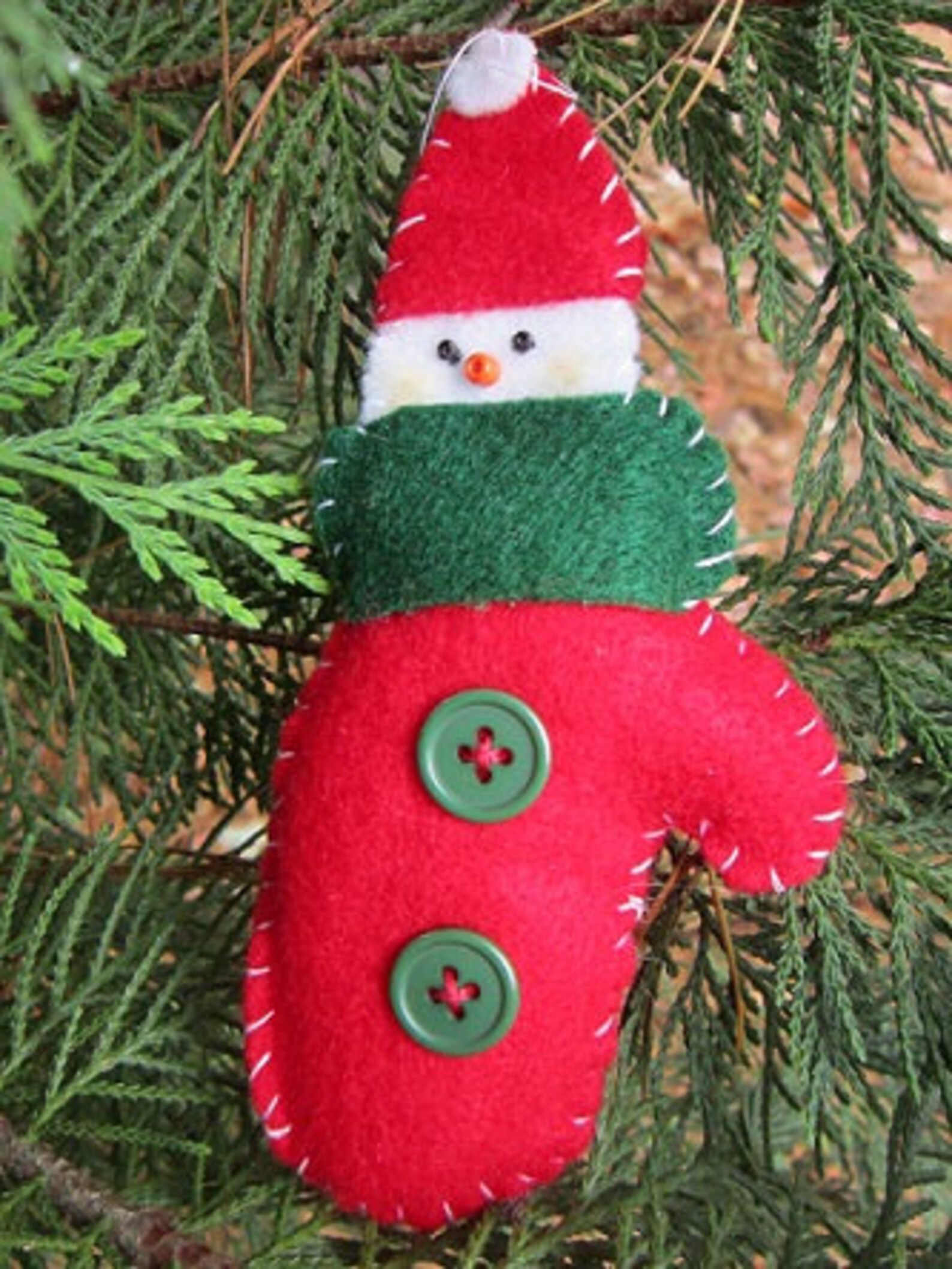 Felt Snowman Ornament-snowman in Mitten-christmas - Etsy