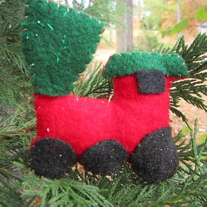 Felt Train Ornaments-handmade Christmas Ornaments-childrens Ornaments ...