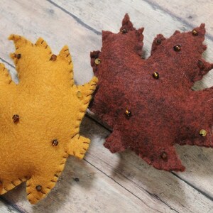 Felt Leaves-maple Leaf Ornament-fall Decor-christmas Ornament-nature ...