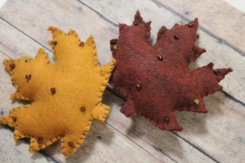 Felt Leaves-maple Leaf Ornament-fall Decor-christmas | Etsy