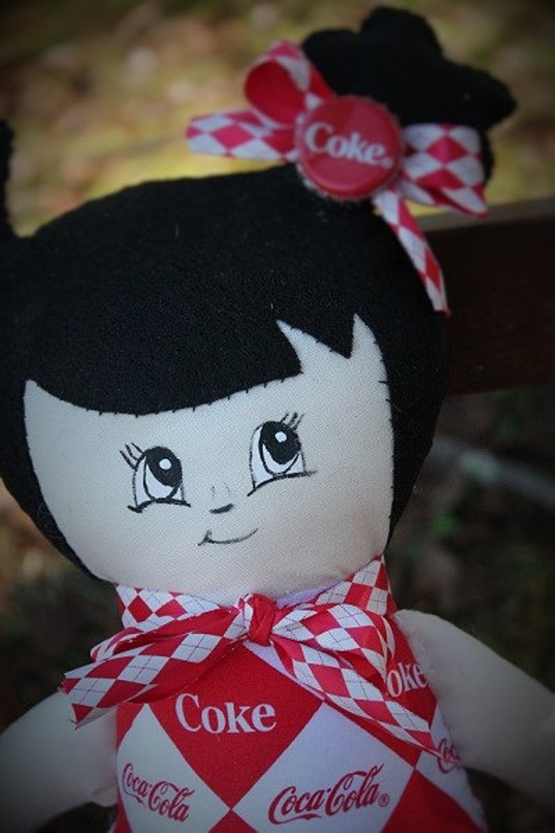 Coca Cola Doll-coke Girl Handmade Cloth Doll-quiet | Etsy