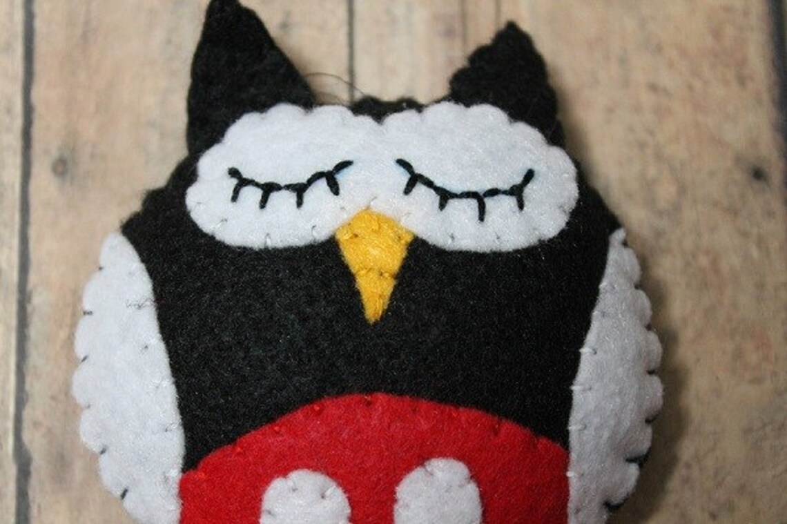Owl Ornament-handmade Felt Owl-christmas Ornament-owl in Red - Etsy