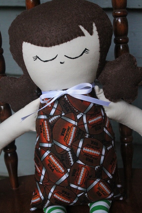 Football Gametime Doll Hand Stitched Cloth Football Doll - Etsy