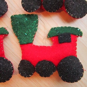 Felt Train Ornaments-handmade Christmas Ornaments-childrens Ornaments ...