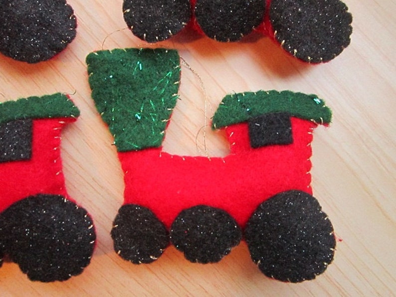Felt Train Ornaments-handmade Christmas Ornaments-childrens - Etsy