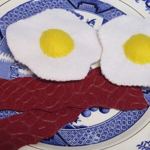 Felt Food-handmade Felt Bacon and Eggs- Play Kitchen Set-pretend Play ...