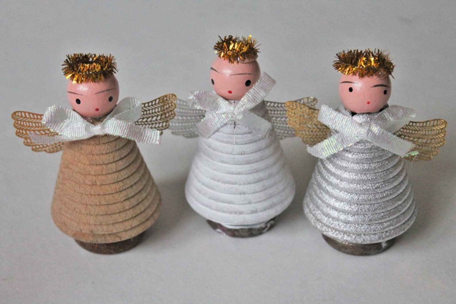 Angel Spool Dolls-antique Spindle Spool Dolls-country Christmas Decor ...