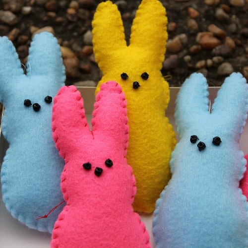 Peep Ornaments-handmade Felt Peeps-easter Ornaments-peep | Etsy