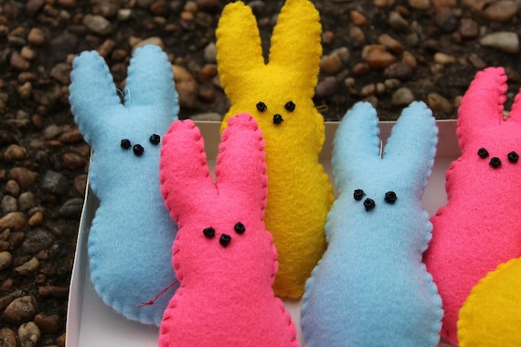 Peep Ornaments-handmade Felt Peeps-easter Ornaments-peep | Etsy