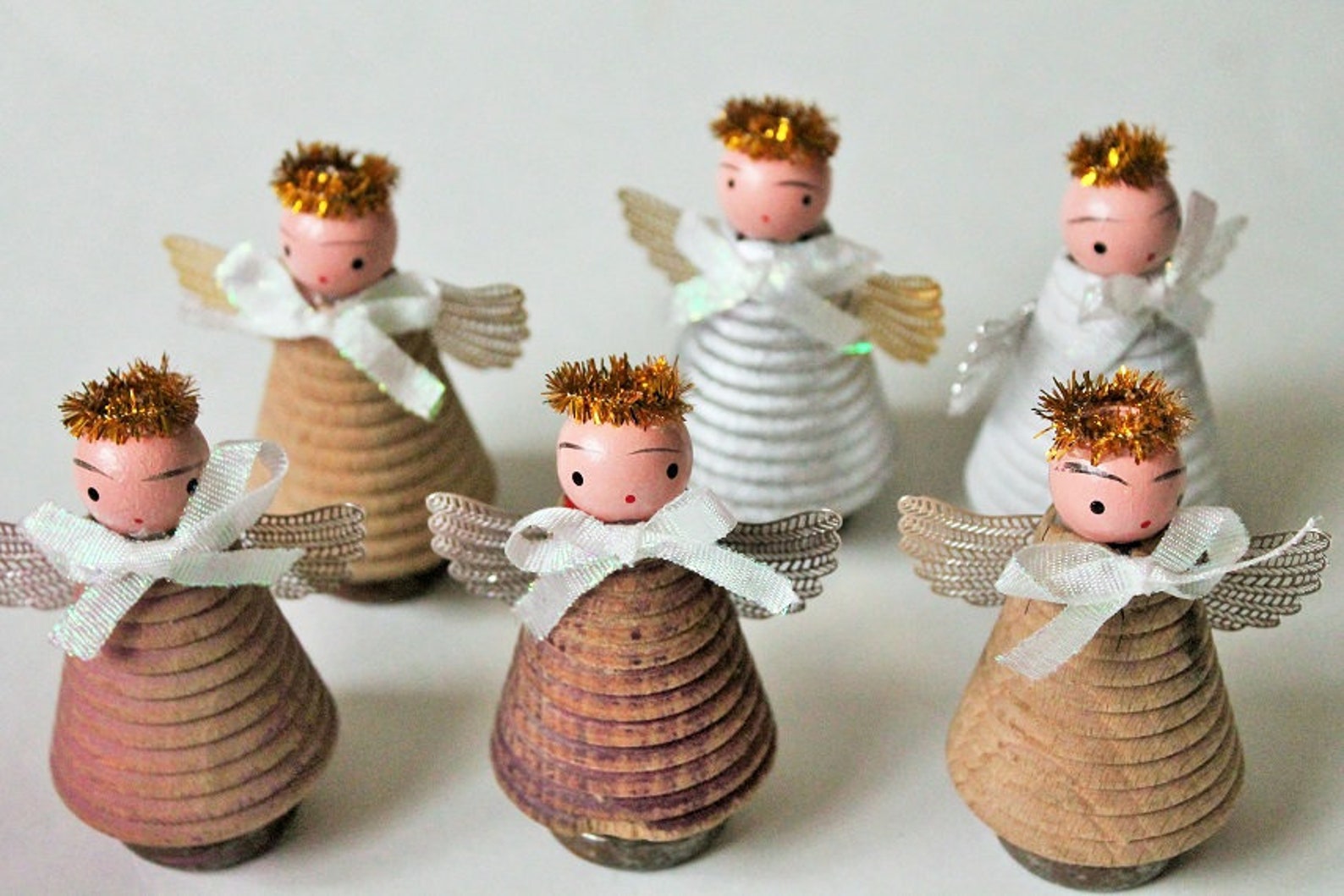 Angel Spool Dolls-antique Spindle Spool Dolls-country Christmas Decor ...