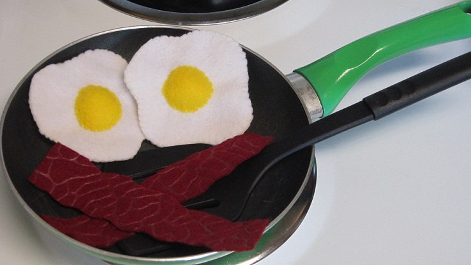 Felt Food-handmade Felt Bacon and Eggs- Play Kitchen Set-pretend Play ...