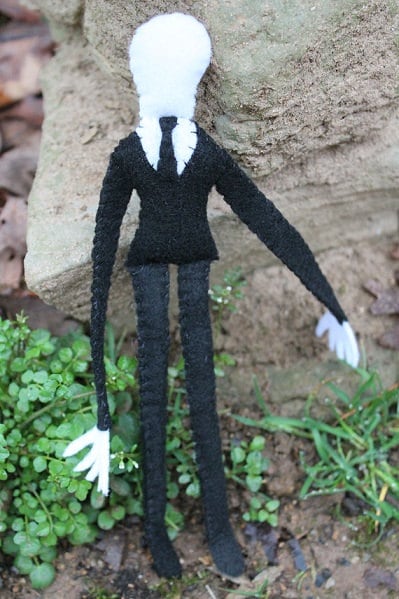 Slenderman Doll,handmade Felt Slenderman Doll, Creepy Decor, Desk Decor ...