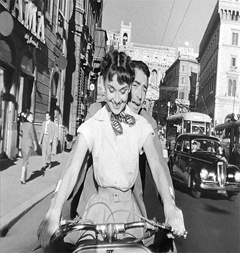 Audrey Hepburn and Gregory Peck on Vespa in Roman Holiday 1953... 8X10 ...
