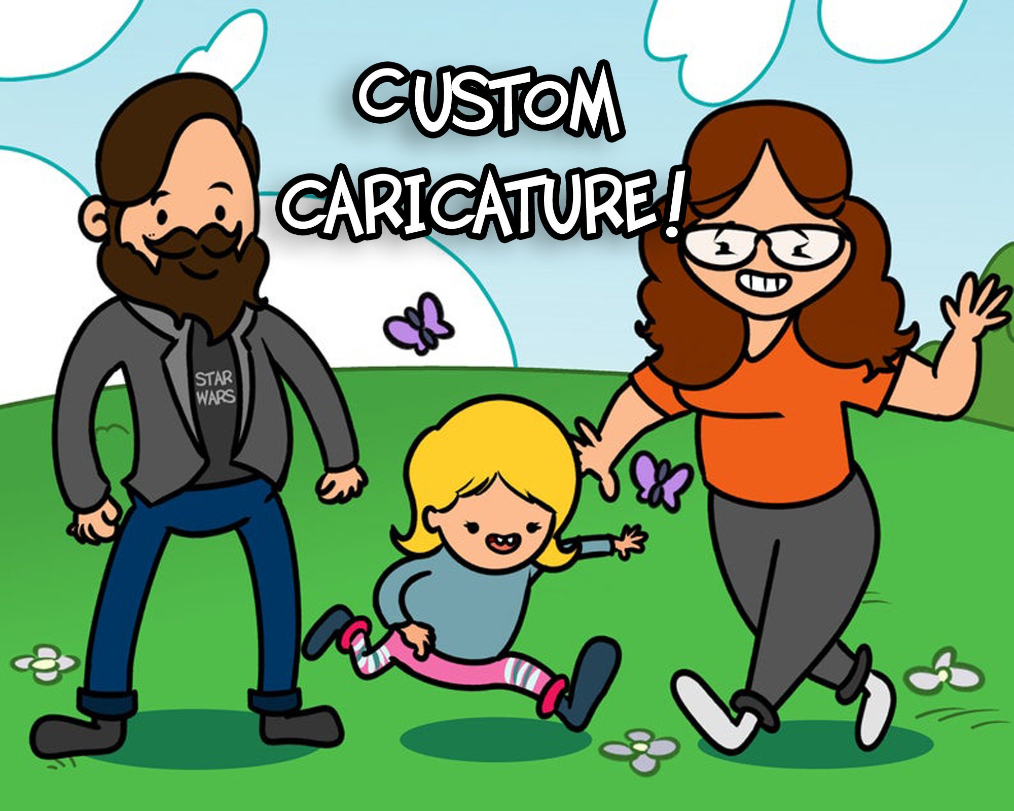 Fun Custom Cartoon Show Caricature Portrait - Etsy