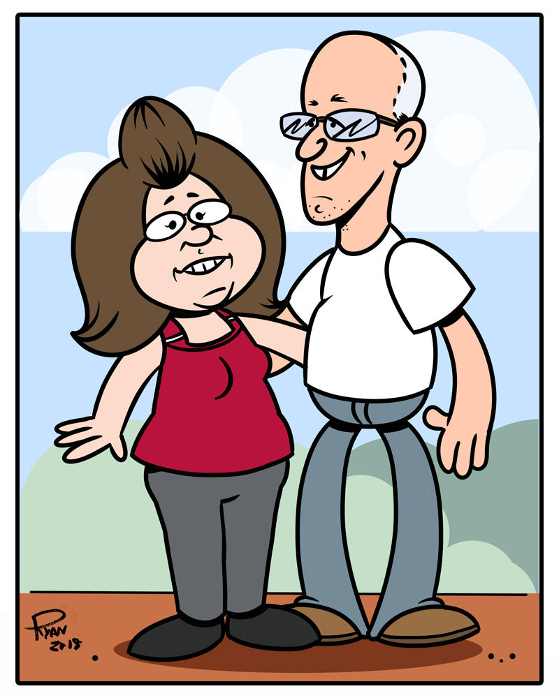 Digital Custom Cartoon Portrait - Sunday Comic Strip Style Caricature ...