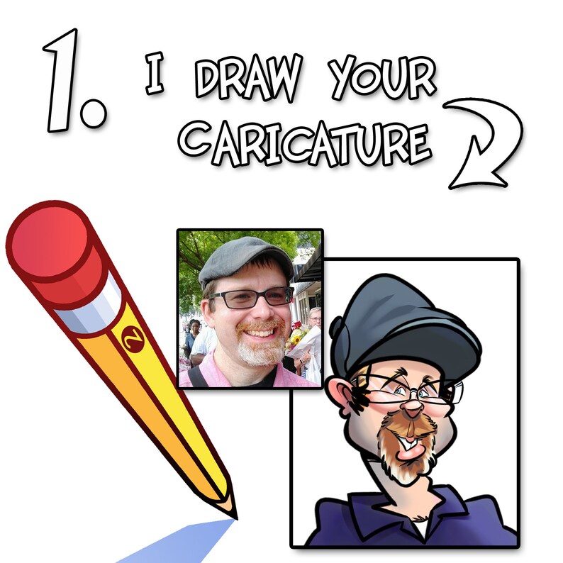 Single Person Color Caricature 11x14 Cartoon Portrait - Etsy