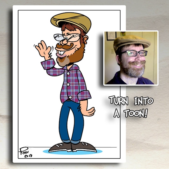 Digital Custom Cartoon Portrait Sunday Comic Strip Style | Etsy