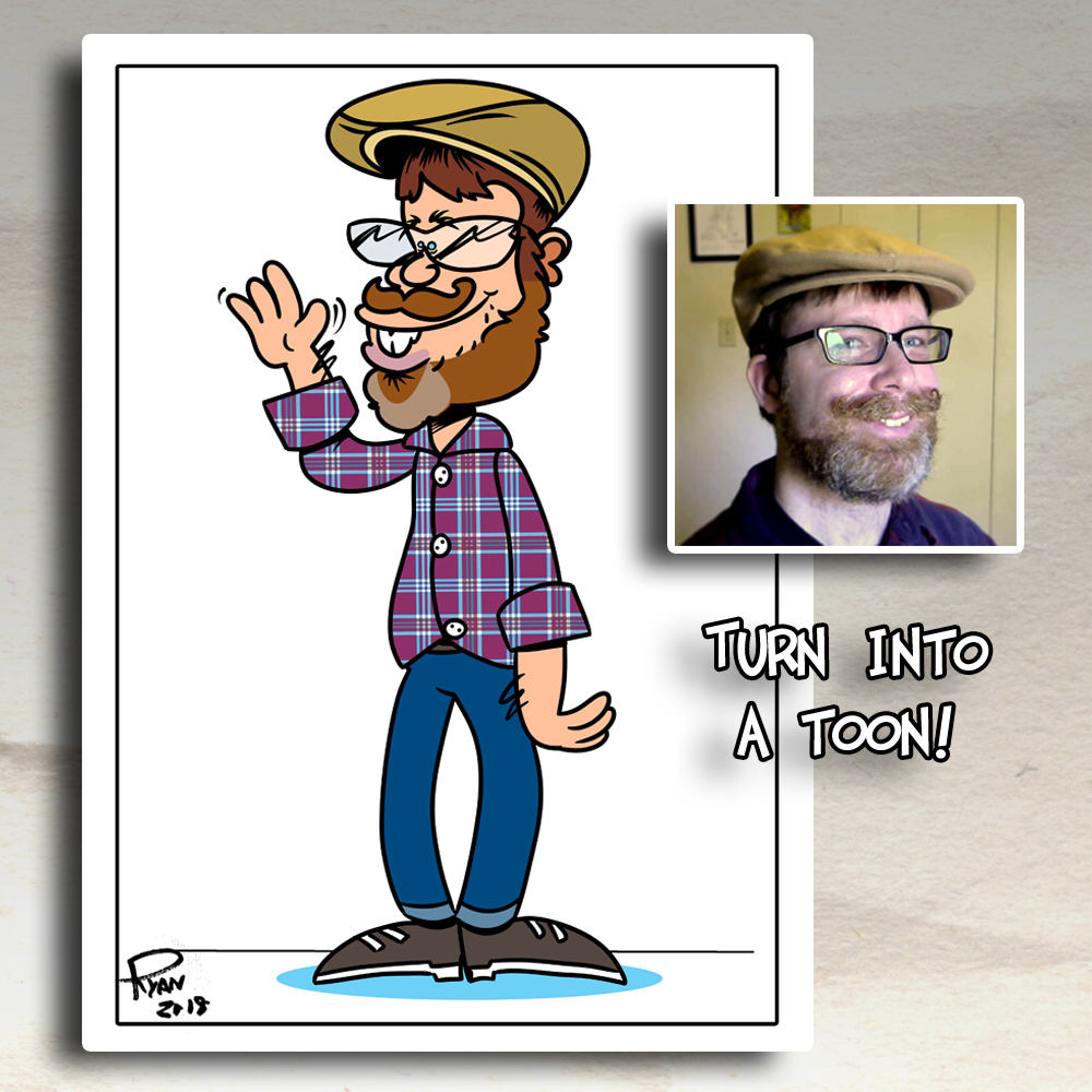 Digital Custom Cartoon Portrait - Sunday Comic Strip Style Caricature ...