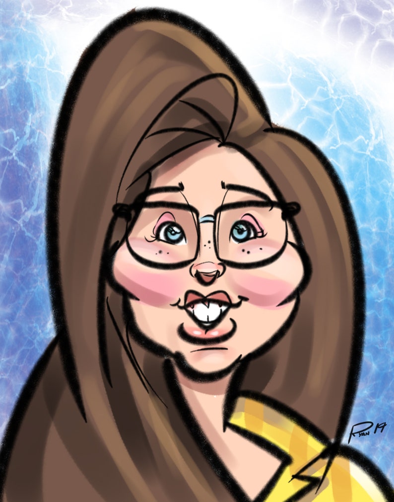 Single Person Color Caricature 11x14 Cartoon Portrait - Etsy