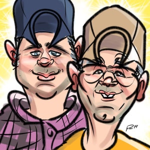 2 Person Color Caricature - 11x14 Cartoon Portrait - Etsy