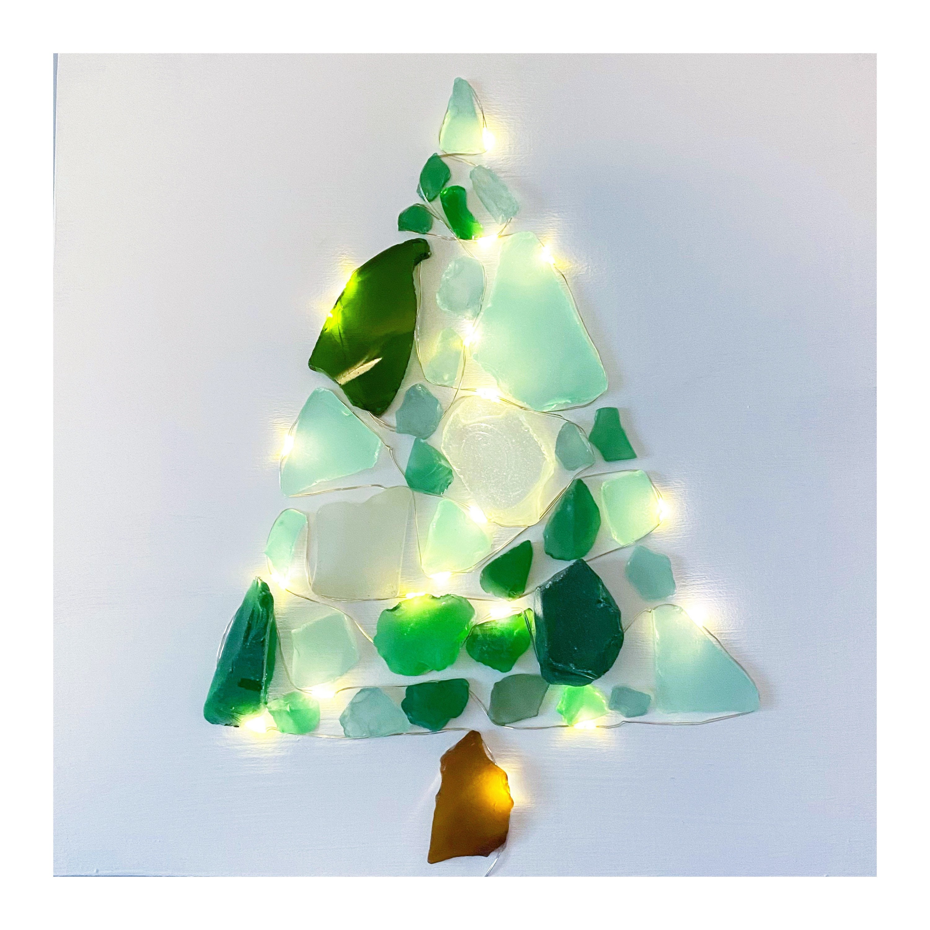 Seaglass Christmas Tree With Lights, Christmas Decor, Home Decor ...