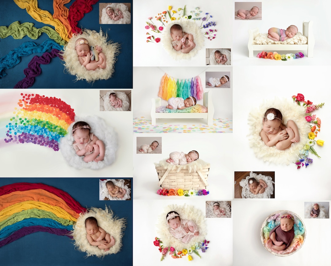 Rainbow Baby - Newborn Digital Background Collection for PS & PSE ...