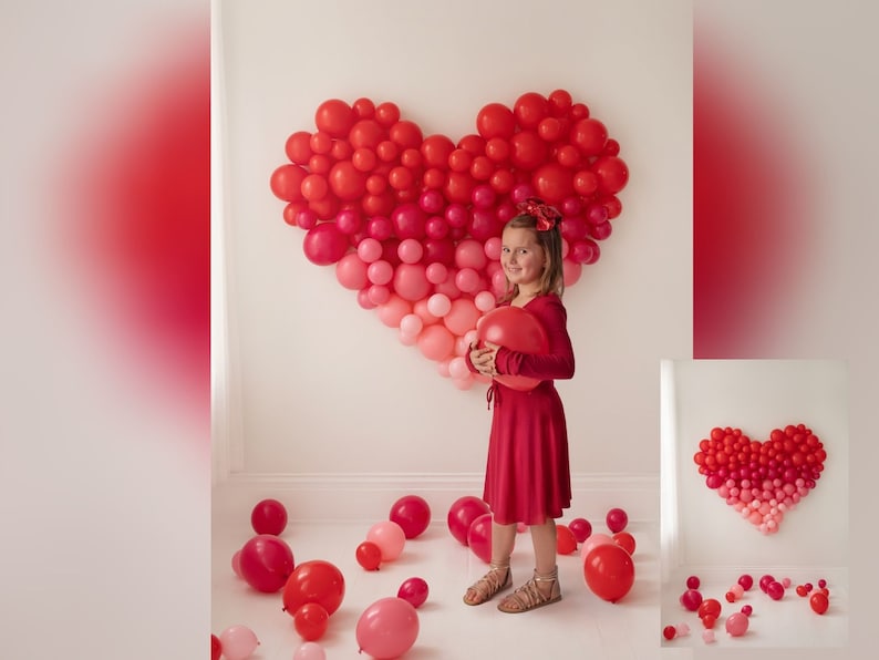 INSTANT DOWNLOAD Balloon Heart Digital Backdrop Digital - Etsy