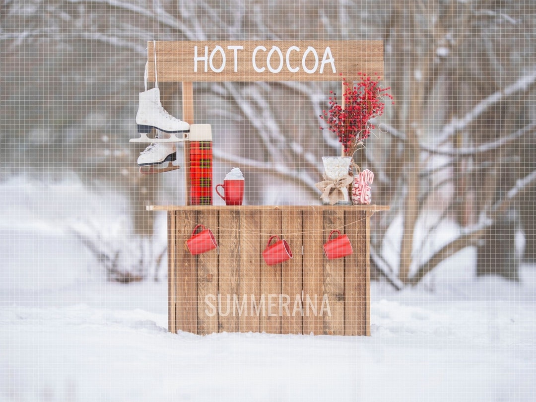 INSTANT DOWNLOAD - Hot Cocoa Booth Digital Backdrop - Digital Background for PS & Pse - Digital ...