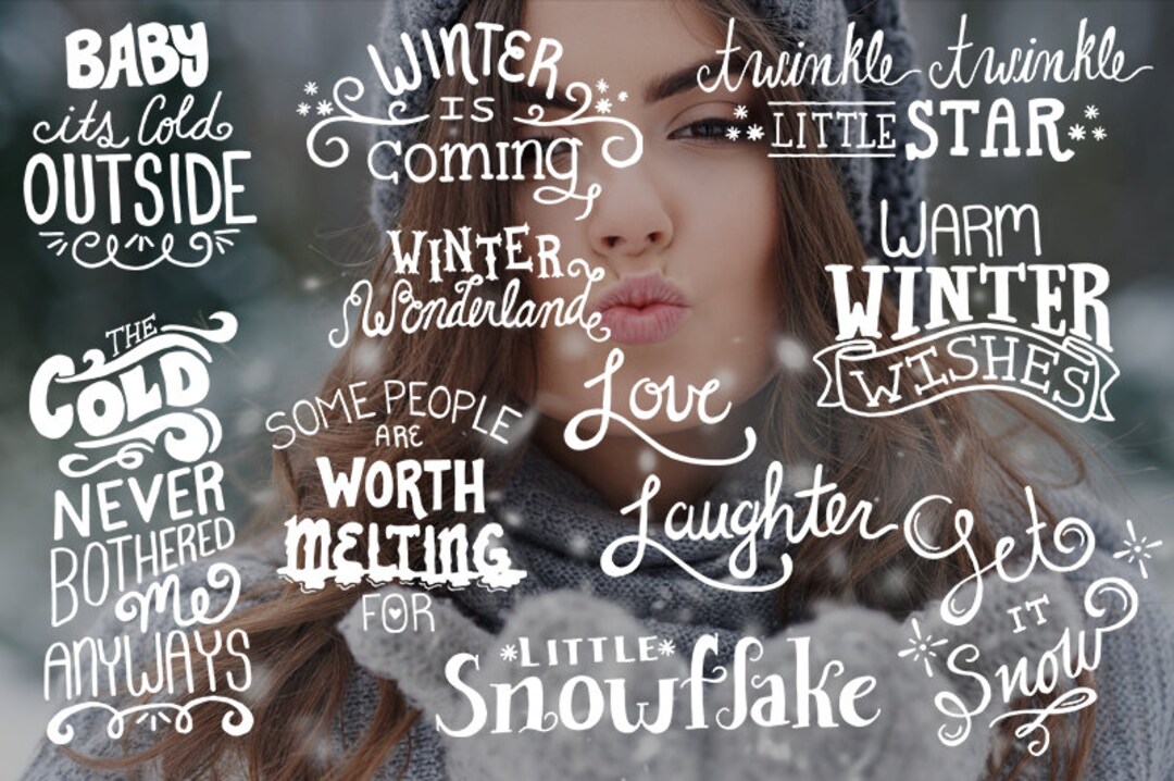 Instant Download - Winter - Word Overlay and Action Collection for PS ...