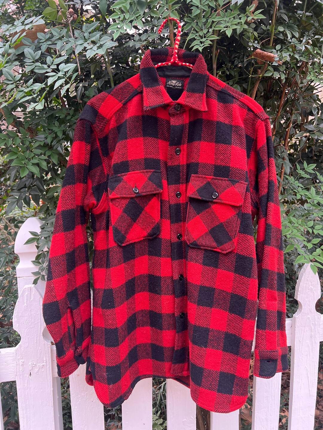 1950s King Kole Buffalo Check Wool Plaid Shirt/sz M - Etsy