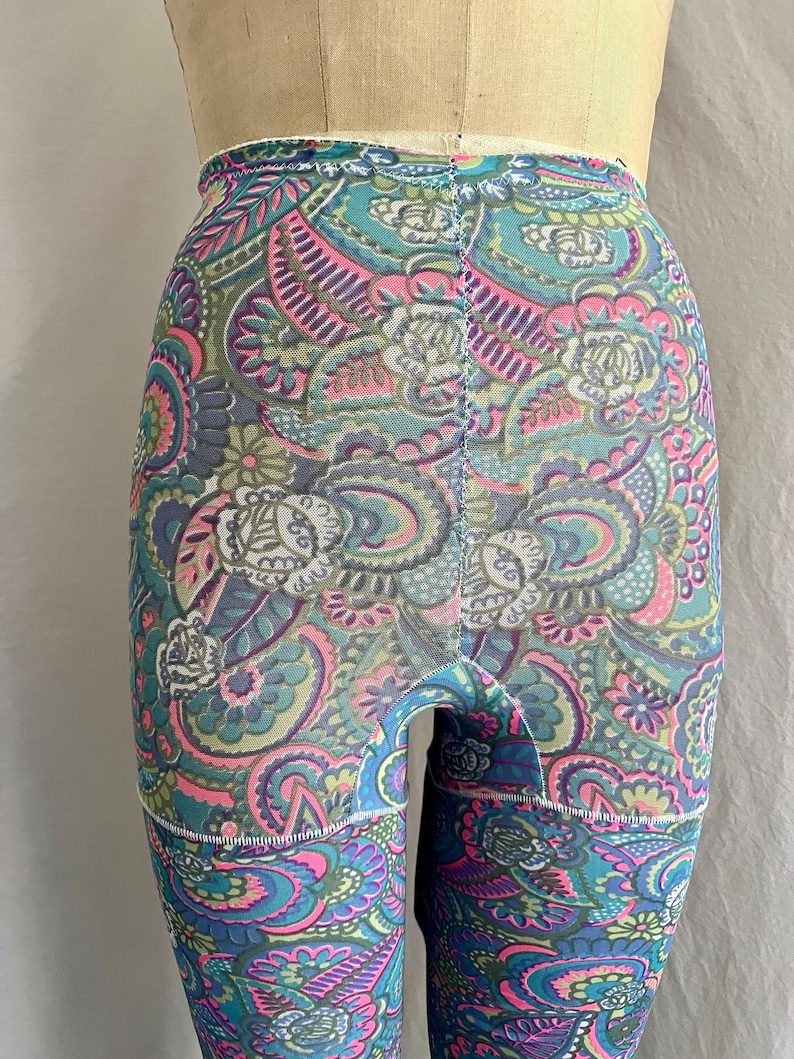 1960s Psychedelic Paisley Footed Tights Sz Xxs/xs - Etsy