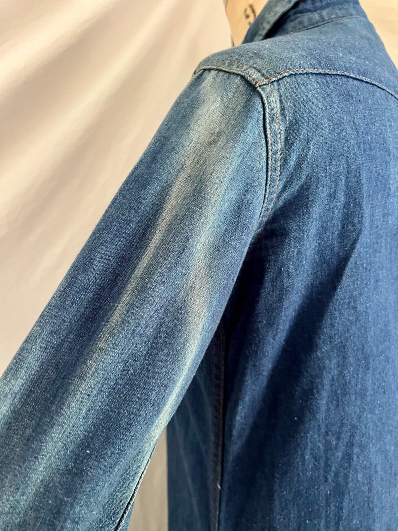 1970s Vintage Sears Denim Snap Front Dress Sz S - Etsy