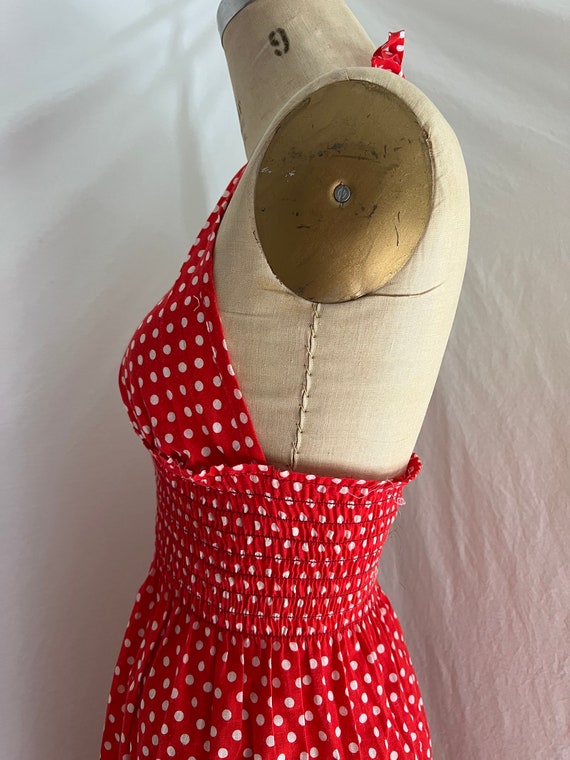 70s ladybug halter polka dot mini dress xs/s - Gem