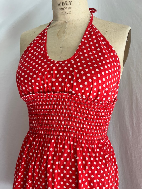 70s ladybug halter polka dot mini dress xs/s - Gem