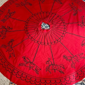 1950s Vintage Red Cotton and Velvet Carousel Horse Circle Skirt Xs - Etsy