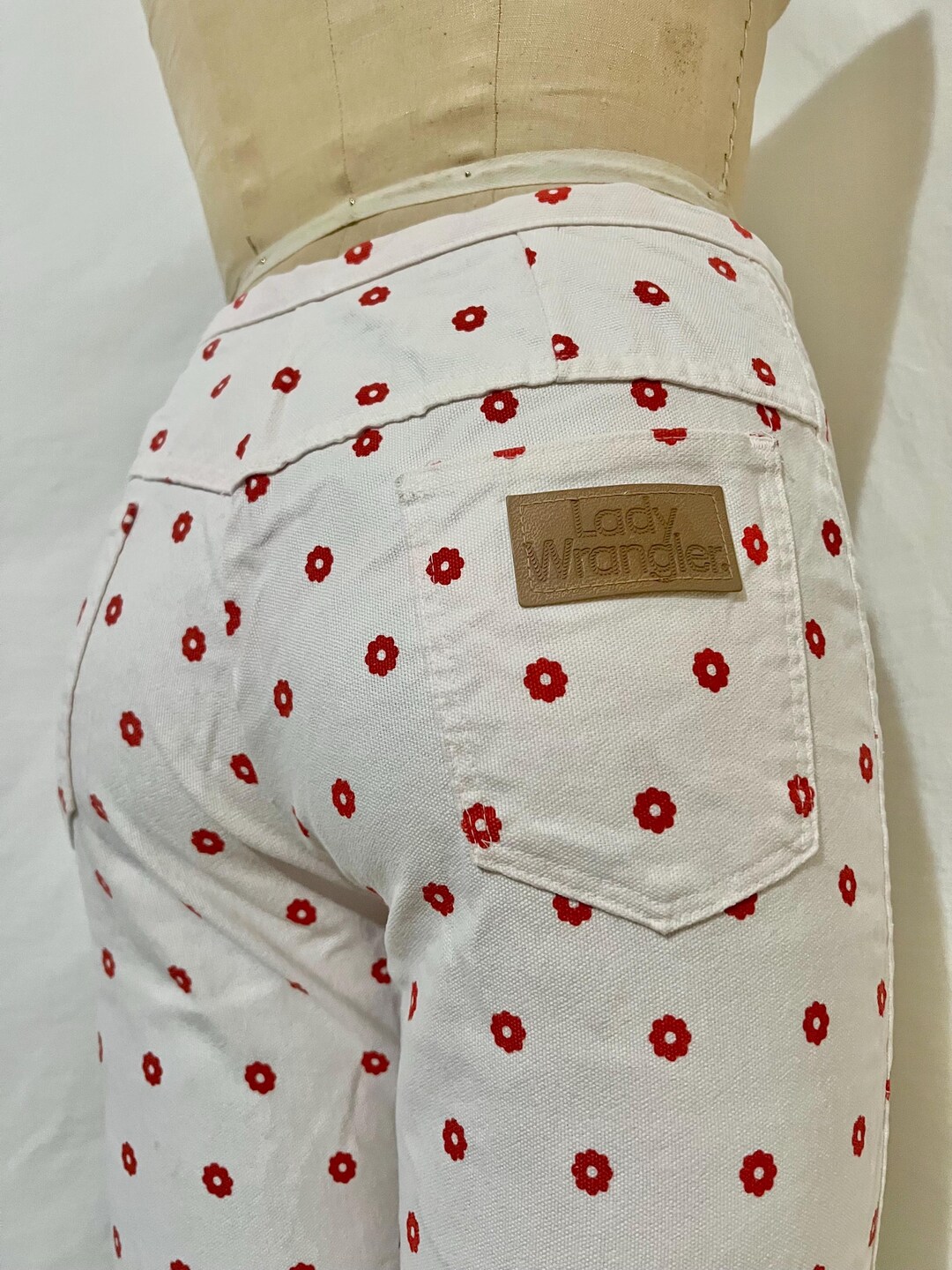 1960s Vintage Wrangler Flower Power White Cotton Jeans/w25 - Etsy